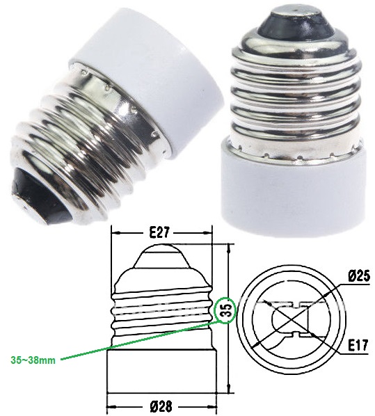 Adaptador de Lámparas E17-E27